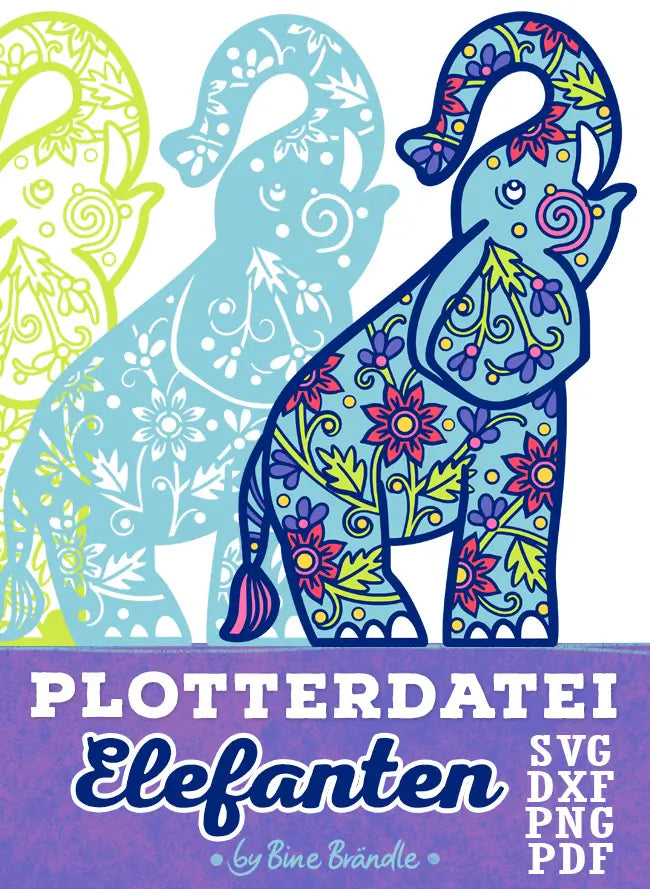 Elefanten für Plotter – Bines Shop