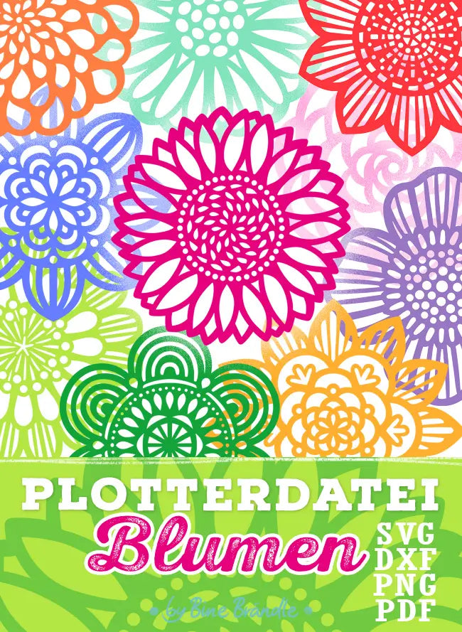 Blumen für Plotter - 17 verschiedene Blumen zum Download – Bines Shop