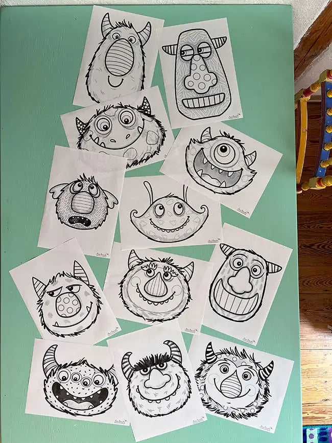 Monstergesichter – 34 Seiten voller kreativer Ideen – Bines Download Shop