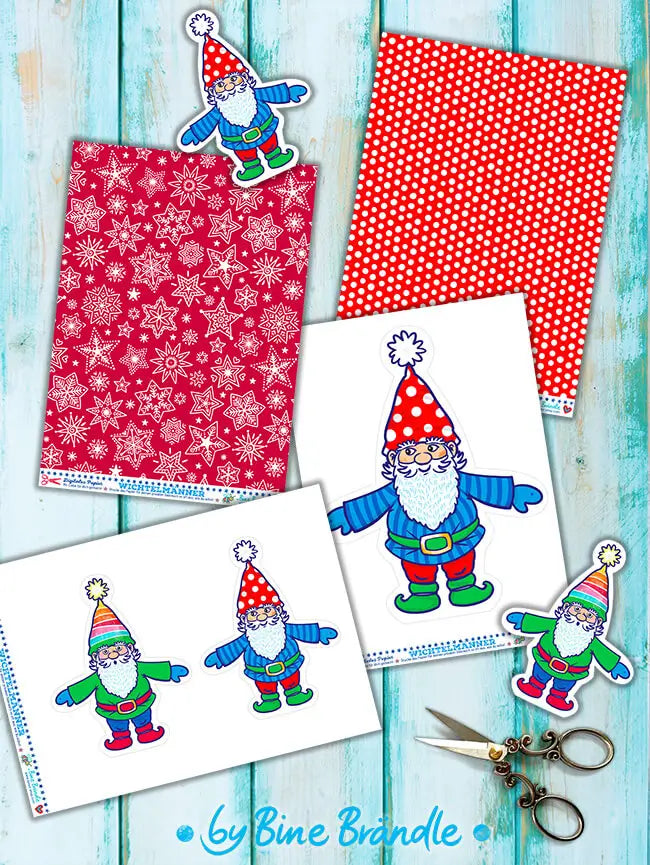 Gnomes DP - Patterned paper sheets for crafting – Bines Shop